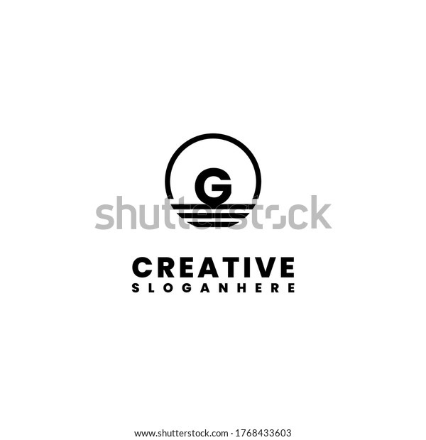 Simple Modern Outline G Logo Letter Stock Vector (Royalty Free ...