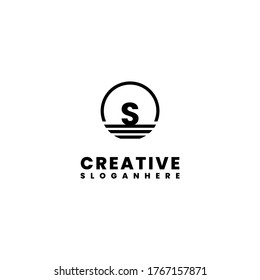 Vektor Stok Simple Modern Outline S Logo Letter (Tanpa Royalti ...