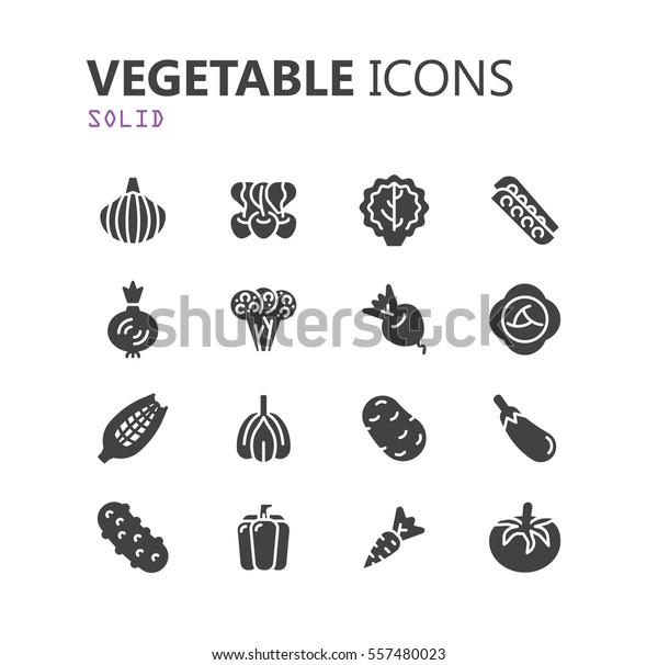 Image vectorielle de stock de Simple Modern Set Vegetable Icons Premium ...