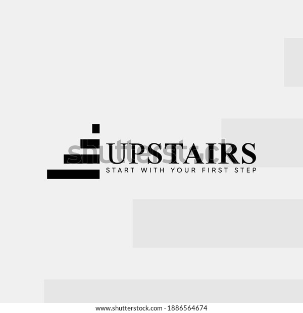 Simple Modern Stair Vector Logo Stock Vector (Royalty Free) 1886564674 ...