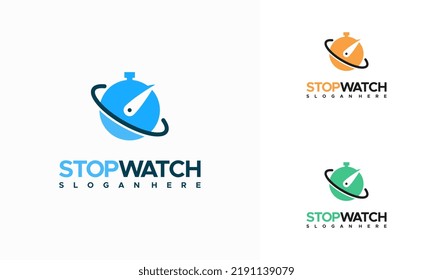 Simple Modern Stopwatch Logo Designs Template Stock Vector (Royalty ...