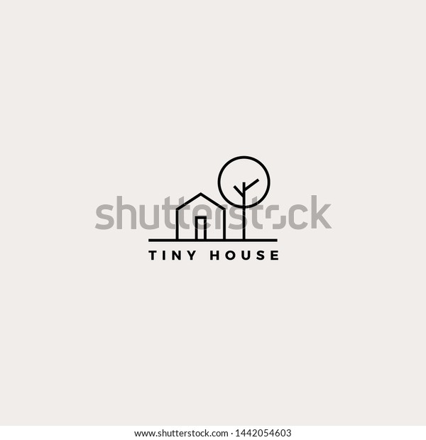 Simple Modern Tiny House Logo Design Stock Vector (Royalty Free) 1442054603