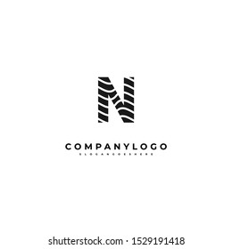 Simple Modern Wavy N Logo Letter Stock Vector (Royalty Free) 1529191418 ...