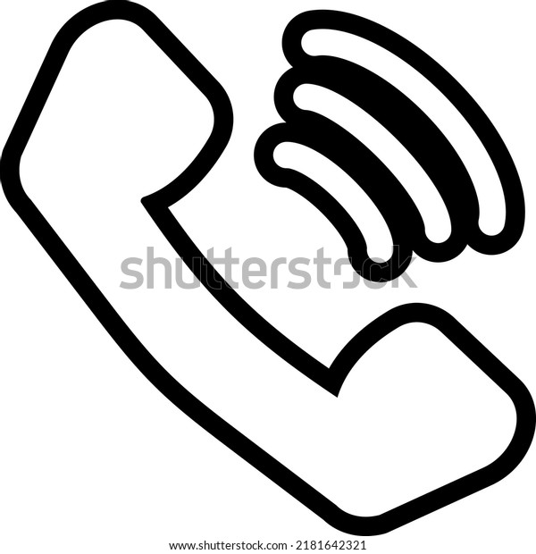 Simple Monochrome Illustration Handset Stock Vector (Royalty Free ...