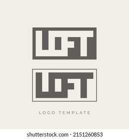 Simple Monochrome Loft Logo Template Stock Vector (Royalty Free ...