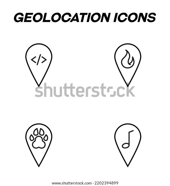 Simple Monochrome Signs Drawn Black Thin Stock Vector (Royalty Free ...