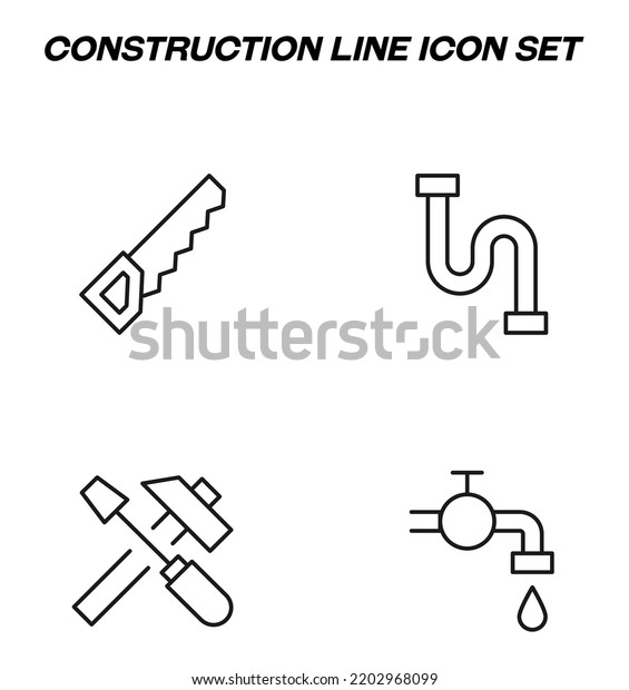 Simple Monochrome Signs Drawn Black Thin Stock Vector (Royalty Free ...