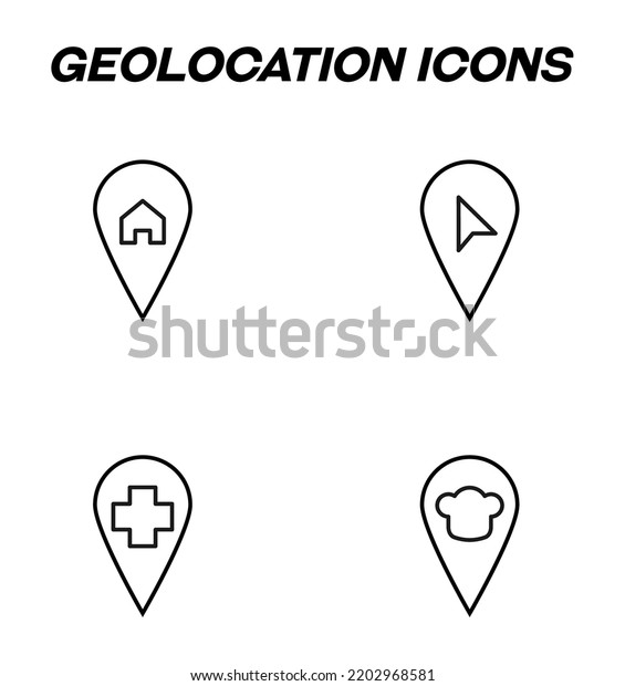 Simple Monochrome Signs Drawn Black Thin Stock Vector (Royalty Free ...