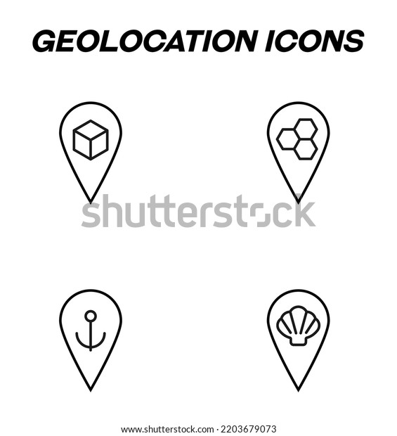 Simple Monochrome Signs Drawn Black Thin Stock Vector (Royalty Free ...