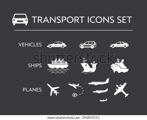 Simple Monochrome Vector Illustration Vehicles Transportation Stock ...