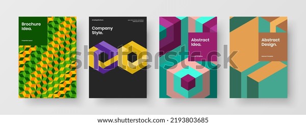 Simple Mosaic Shapes Handbill Template Set Stock Vector (Royalty Free ...