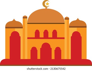 Simple Mosque Animation Design Islamic Building Stock Vector (Royalty ...