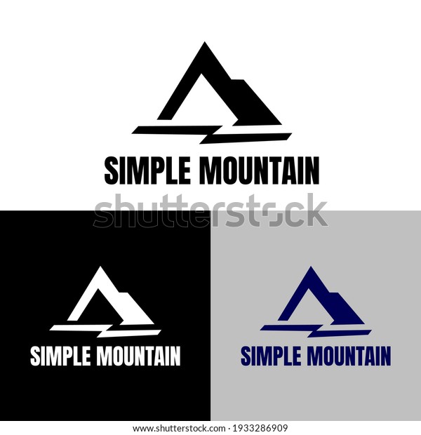 Simple Mountain Logo Minimalist White Stock Vector (Royalty Free ...