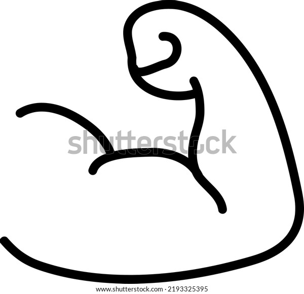 Simple Muscle Line Icon Stroke Pictogram Stock Vector (Royalty Free ...