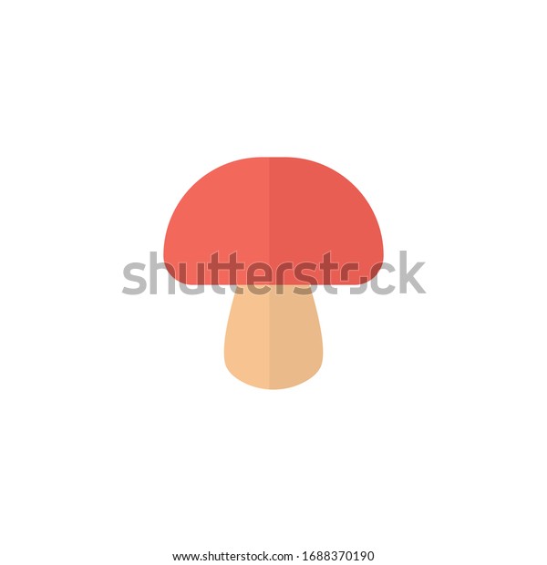 Simple Mushroom Flat Icon Color Pictogram Stock Vector (Royalty Free ...