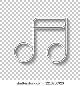 Vektor Stok Music Note Icon White Outline Sign (Tanpa Royalti ...