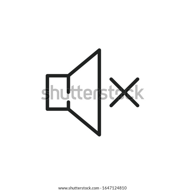 Simple Mute Line Icon Stroke Pictogram Stock Vector (Royalty Free ...