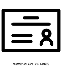Simple National Id Icon Editable Stroke Stock Vector (Royalty Free ...