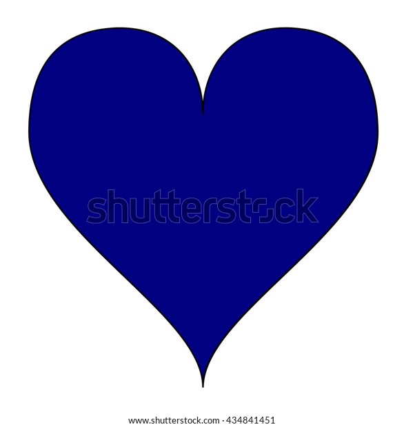 Simple Navyblue Heart Isolated Over White Stock Vector (Royalty Free ...