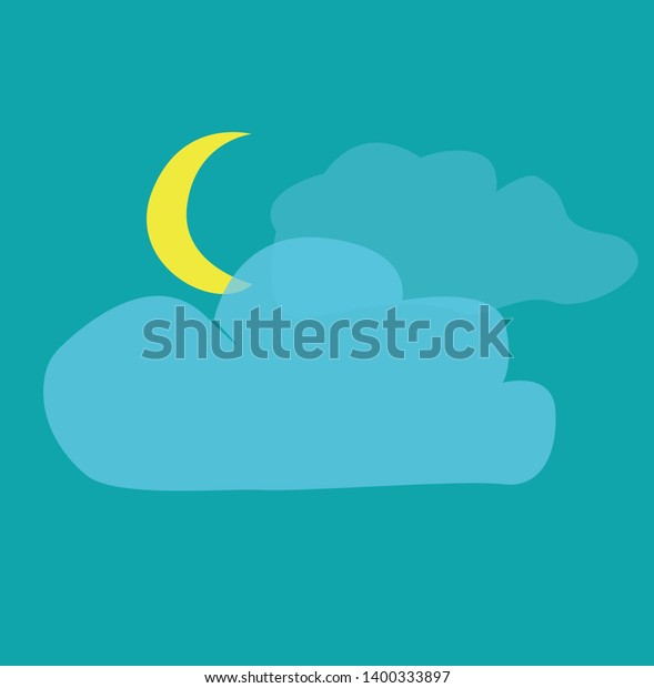 Simple Night Illustration Cartoon Style Night Stock Vector (Royalty ...