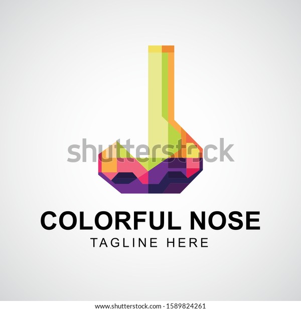 Simple Nose Logo Design Colorful Creative Stock Vector (Royalty Free ...
