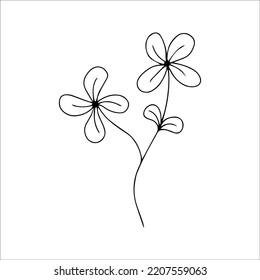Simple One Line Drawing Flower Hand Stock Vector (Royalty Free ...