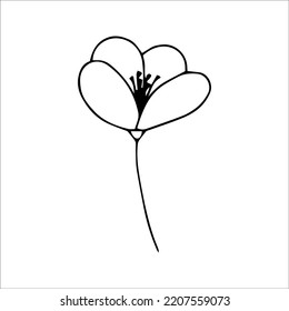 Simple One Line Drawing Flower Hand Stock Vector (Royalty Free ...