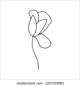 Simple One Line Drawing Flower Hand Stock Vector (Royalty Free ...