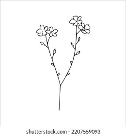 Simple One Line Drawing Flower Hand Stock Vector (Royalty Free ...