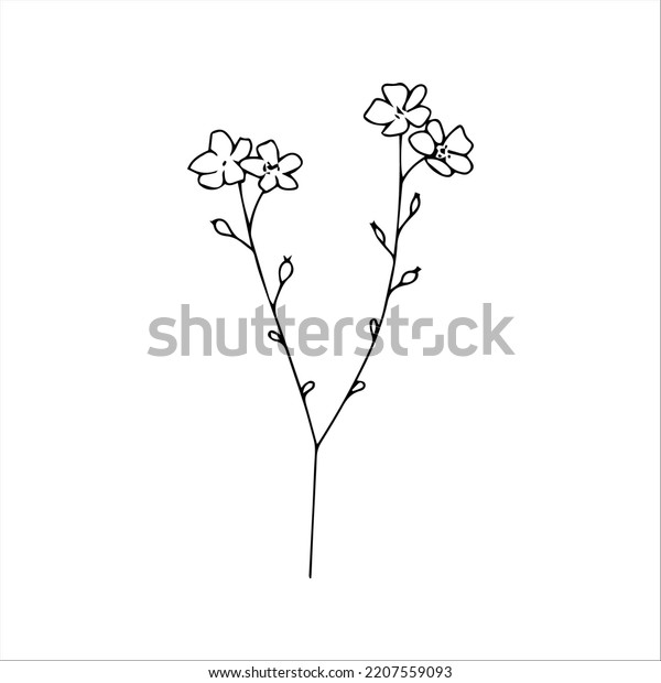 Simple One Line Drawing Flower Hand Stock Vector (Royalty Free ...