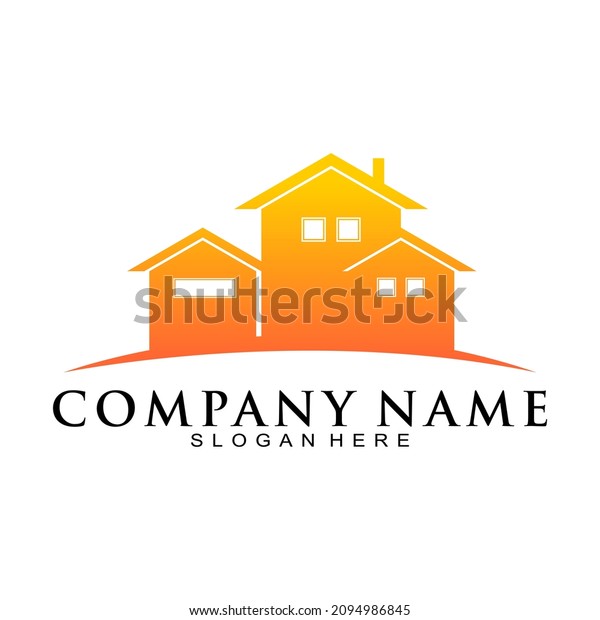 Simple Orange House Vector Logo Stock Vector (Royalty Free) 2094986845 ...