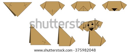 Simple Origami Dog Stock Vector (Royalty Free) 375982048 - Shutterstock