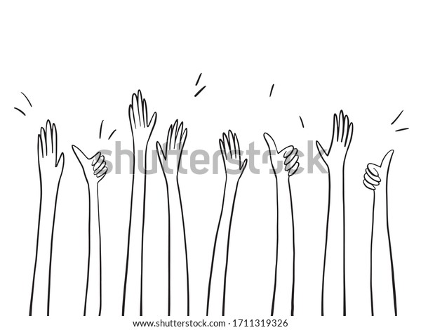 Simple Outline Applause Hands Set Simple Stock Vector (Royalty Free ...