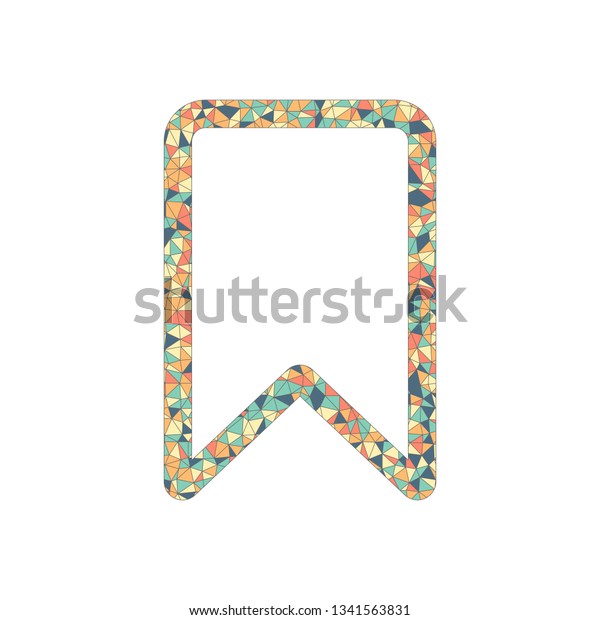 Simple Outline Bookmark Colored Mosaic Polygons Stock Vector (Royalty ...