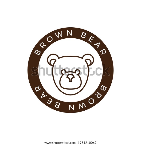 Simple Outline Brown Bear Logo Vector Stock Vector (Royalty Free) 1981210067 | Shutterstock