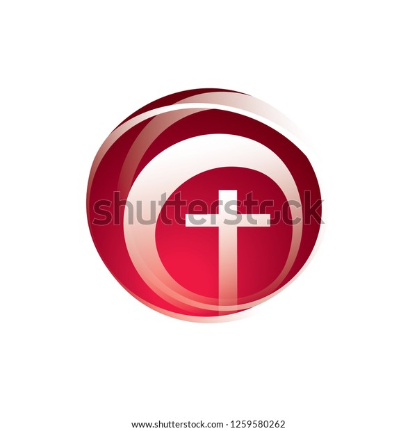 Simple Outline Christian Cross Logo Church Stock Vector (Royalty Free ...