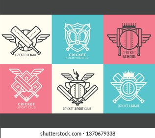 Simple Outline Cricket Logo Editable Text Stock Vector (Royalty Free ...