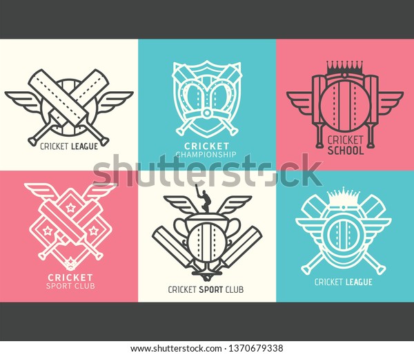 Simple Outline Cricket Logo Editable Text Stock Vector (Royalty Free ...