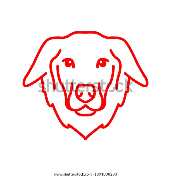 Simple Outline Dog Face Icon Vector Stock Vector (Royalty Free ...