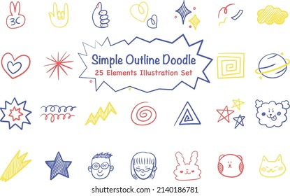 Simple Outline Doodle Illustration Pack Stock Vector (Royalty Free ...