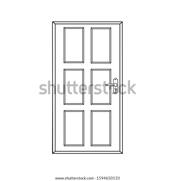 Simple Outline Door Icon House Door 库存矢量图（免版税）1594650133