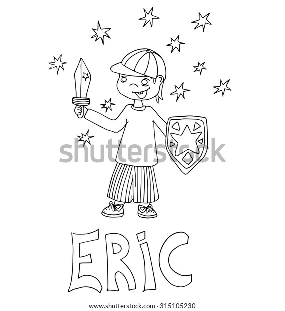 Simple Outline Drawing Coloring Image Children Stock Vector (Royalty ...