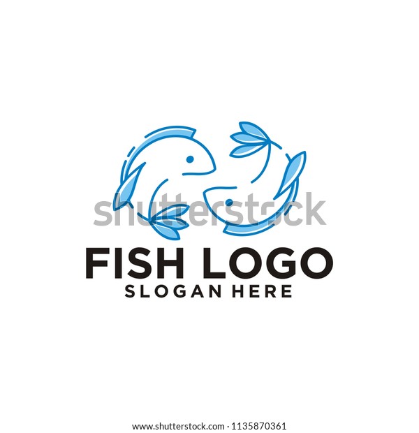 Simple Outline Fish Line Art Monoline Stock Vector (Royalty Free ...
