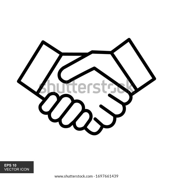Simple Outline Icon Handshake White Background Stock Vector (Royalty ...