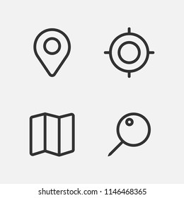 Simple Outline Location Icon Set Stock Vector (Royalty Free) 1146468365 ...