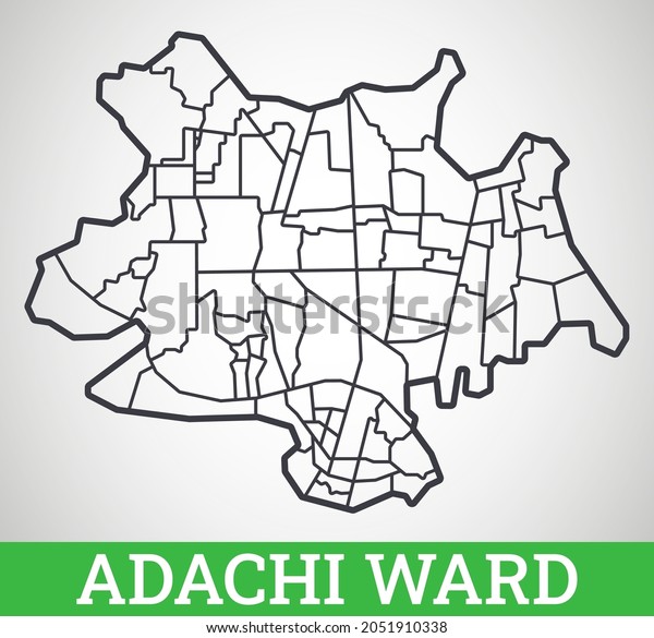 Simple Outline Map Adachi Ward Tokyo Stock Vector (Royalty Free ...