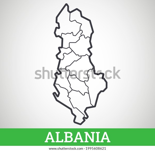Simple Outline Map Albania Regions Vector Stock Vector (Royalty Free ...