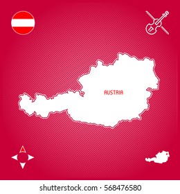 Simple Outline Map Austria Stock Vector (Royalty Free) 568476580 ...