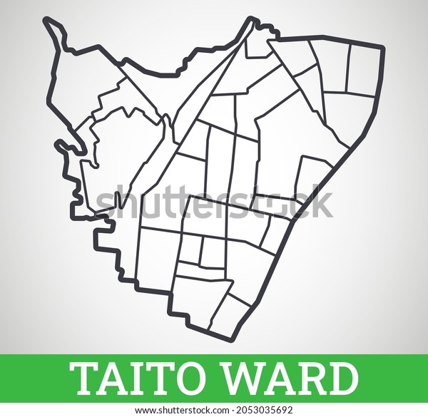 Simple Outline Map C Taito Tokyo Stock Vector (Royalty Free) 2053035692