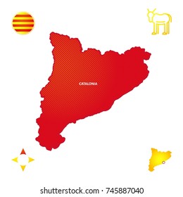 Simple Outline Map Catalonia Stock Vector (Royalty Free) 745887040 ...